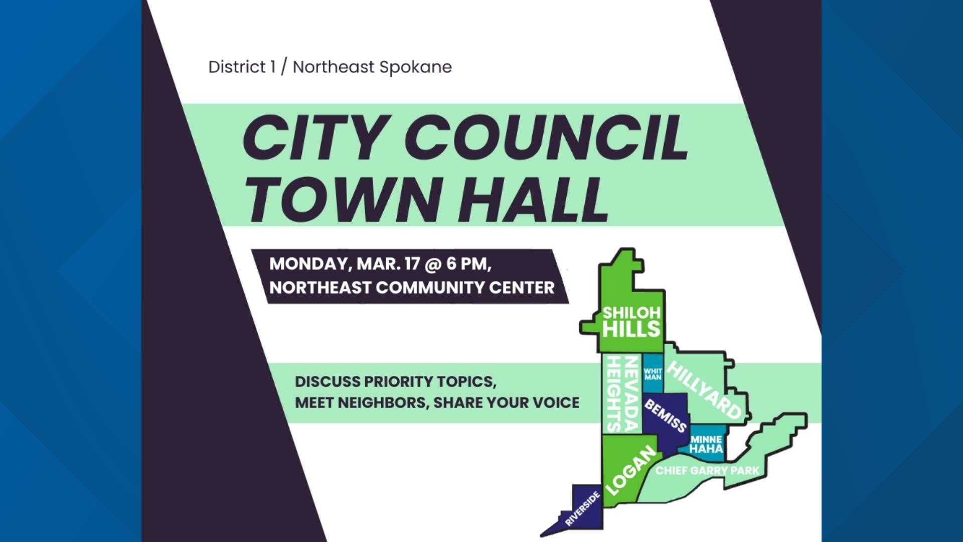 Spokane City Council hosting District 1 town hall | krem.com