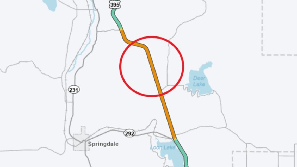Lane closure to impact traffic on US 395 near Loon Lake | krem.com