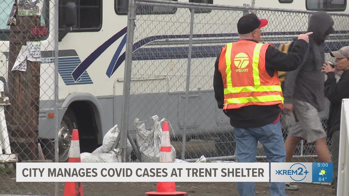 WSDOT begins putting up fence at Spokane homeless camp near I-90 | krem.com