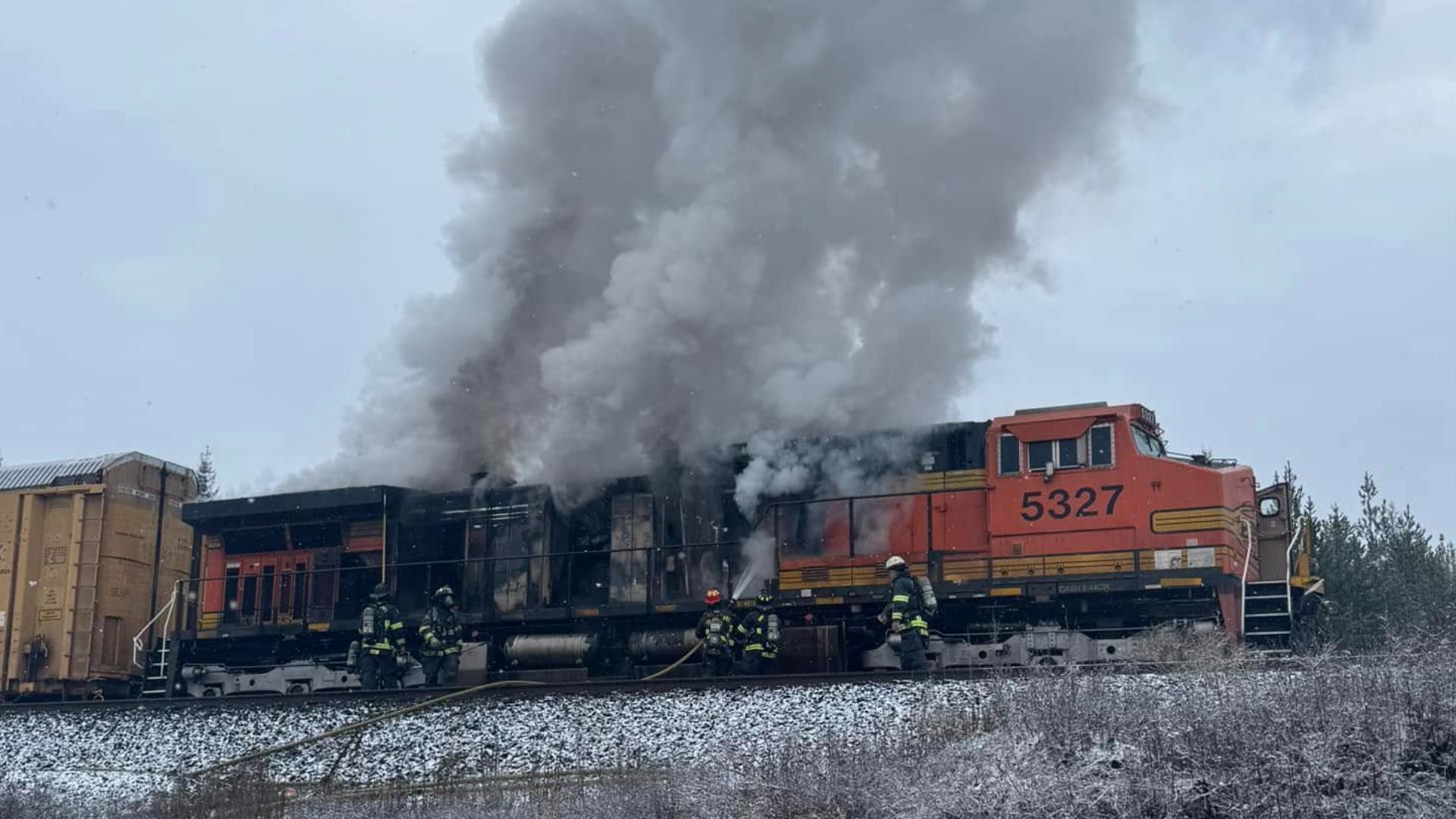 Firefighters battle train fire in north Idaho | krem.com