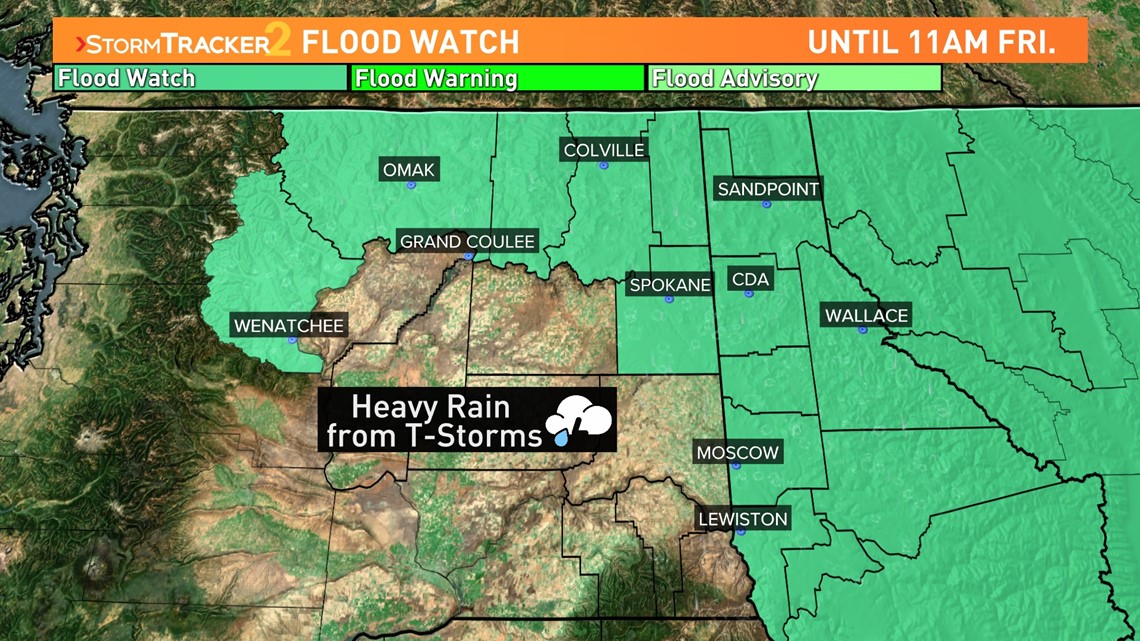 Flooding possible for Spokane due to thunderstorms in forecast | krem.com