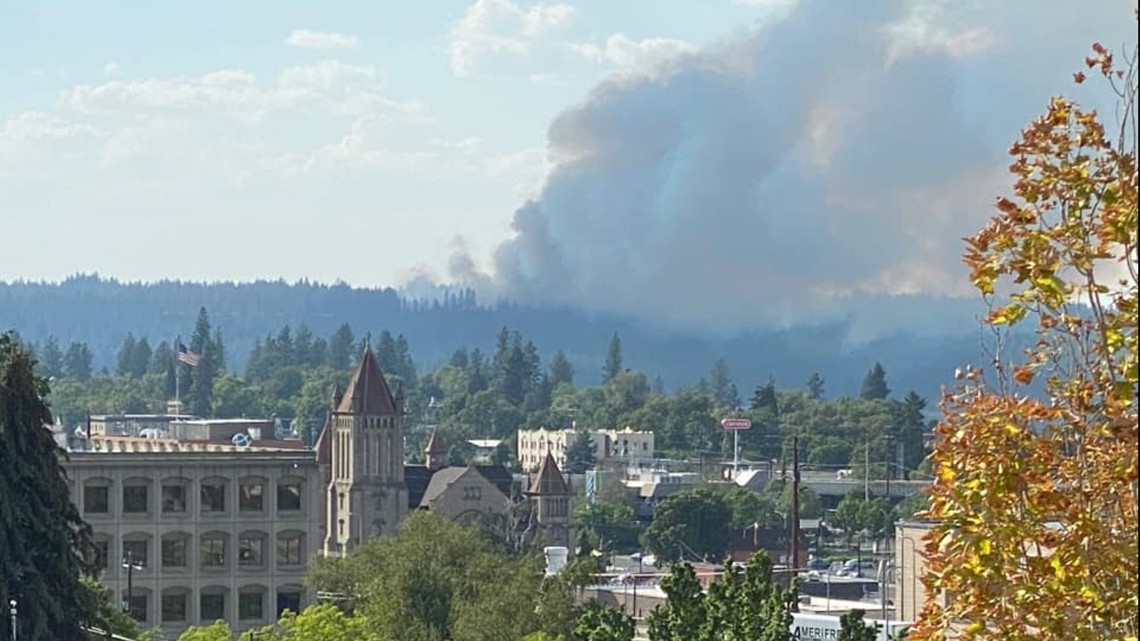 Brush fire burning near Government Way in Spokane | krem.com