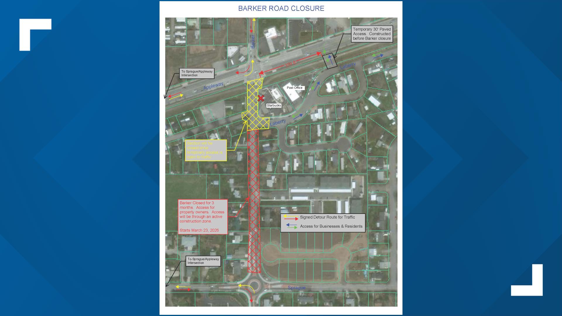 Construction project in Spokane Valley to close South Barker Road ...