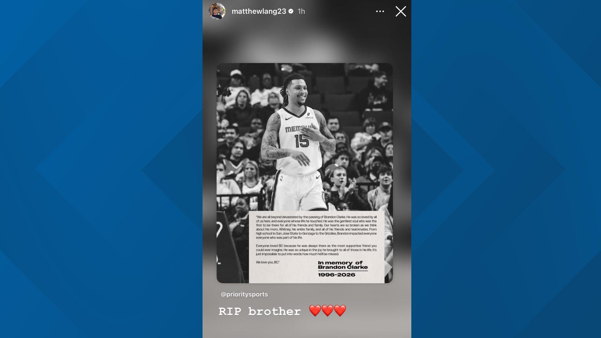 'Rest in Peace BC': Former Gonzaga Bulldog teammates react to Brandon ...