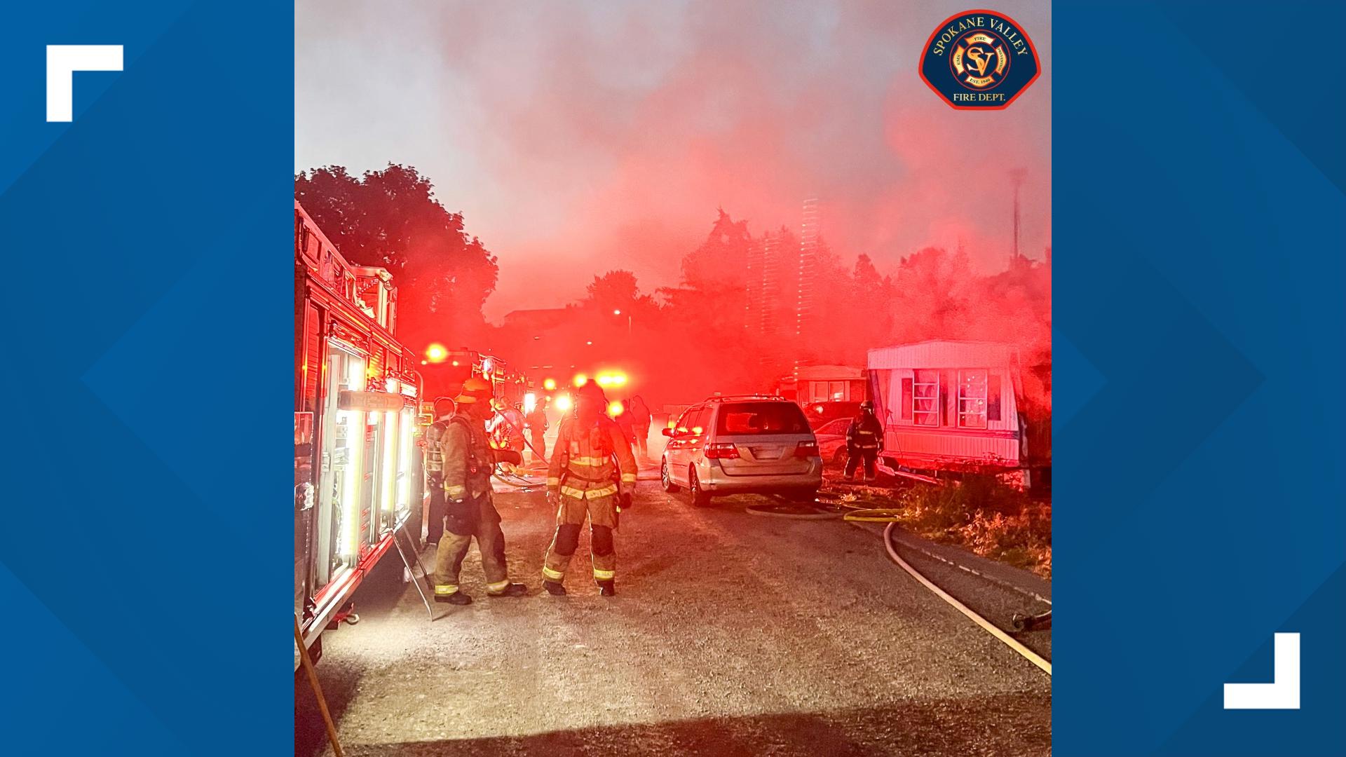 Reported trailer park fire breaks out in Spokane Valley | krem.com