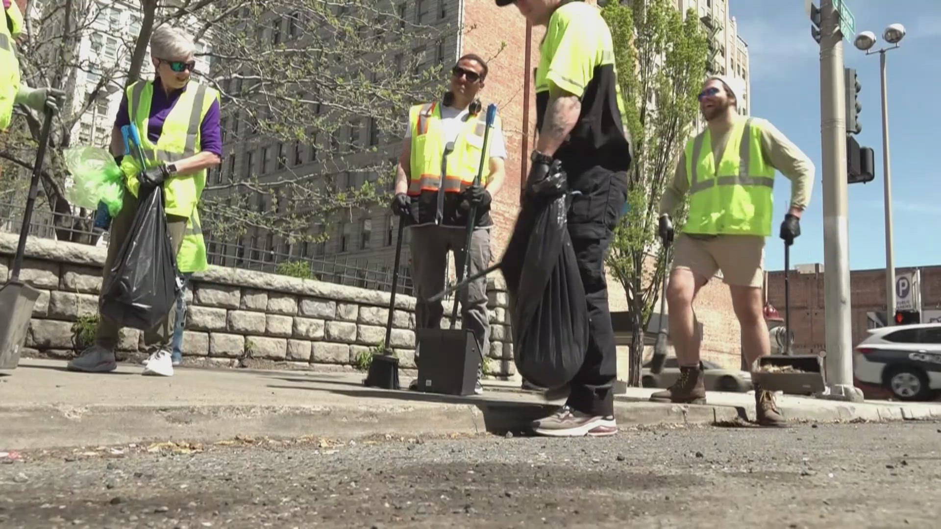 More than 100 volunteers gather for downtown Spokane spring cleanup ...