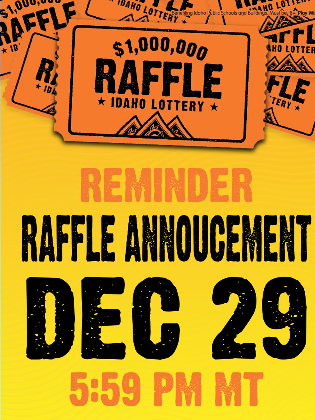 Lottery announces 2025 Idaho $1M Raffle winning numbers Monday | krem.com