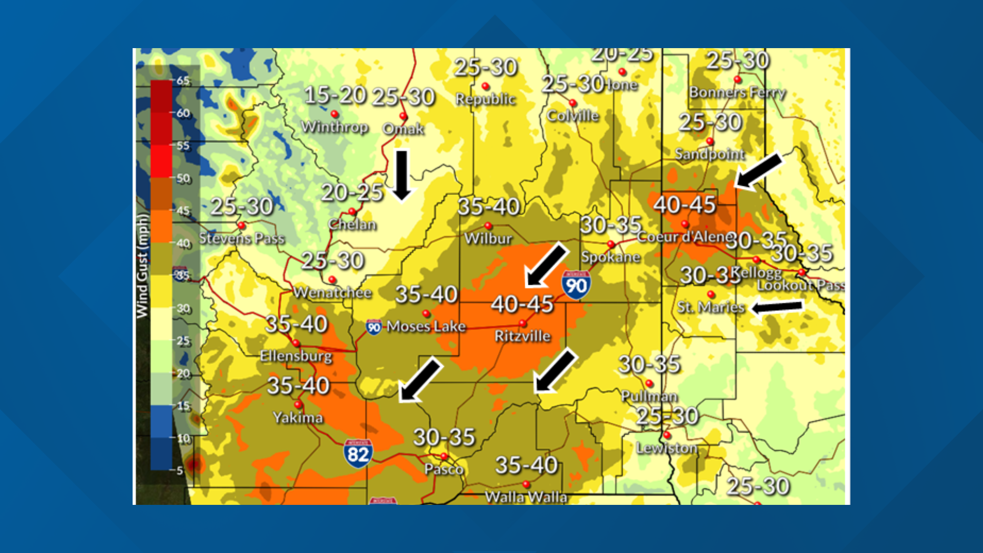 Spokane Weather Strong Winds Expected Monday Into Tuesday
