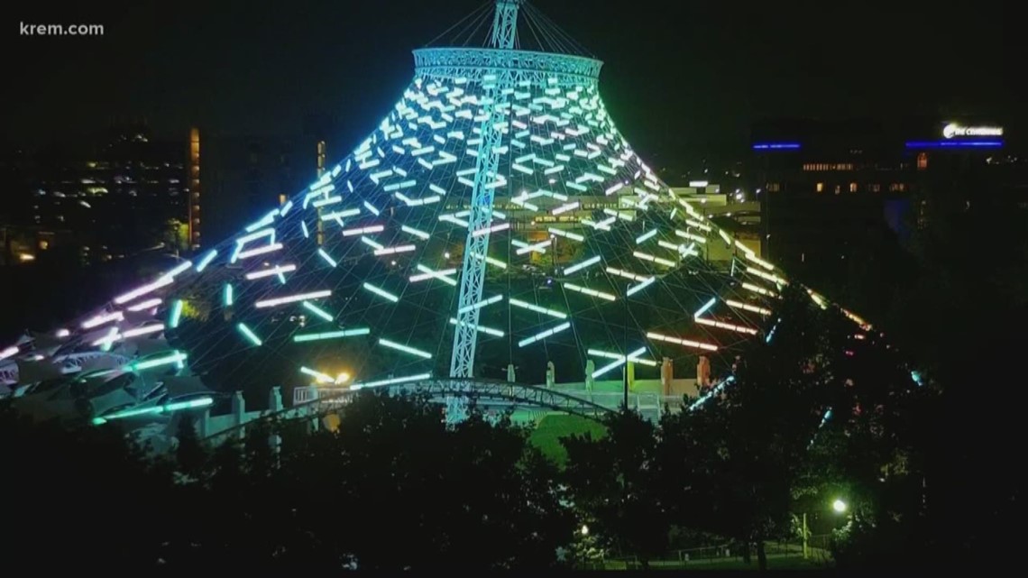 Riverfront Park Pavilion wows with re-opening light display | krem.com