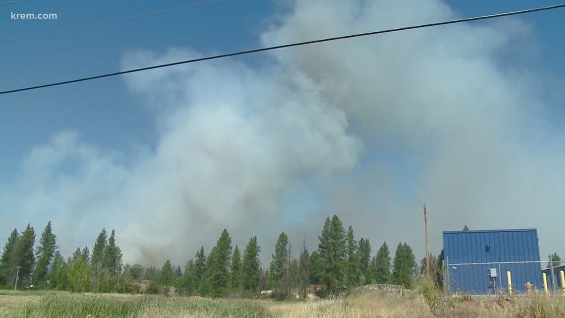 Sunset Fire burning near Spokane Airport forces Level 2 and 3 ...