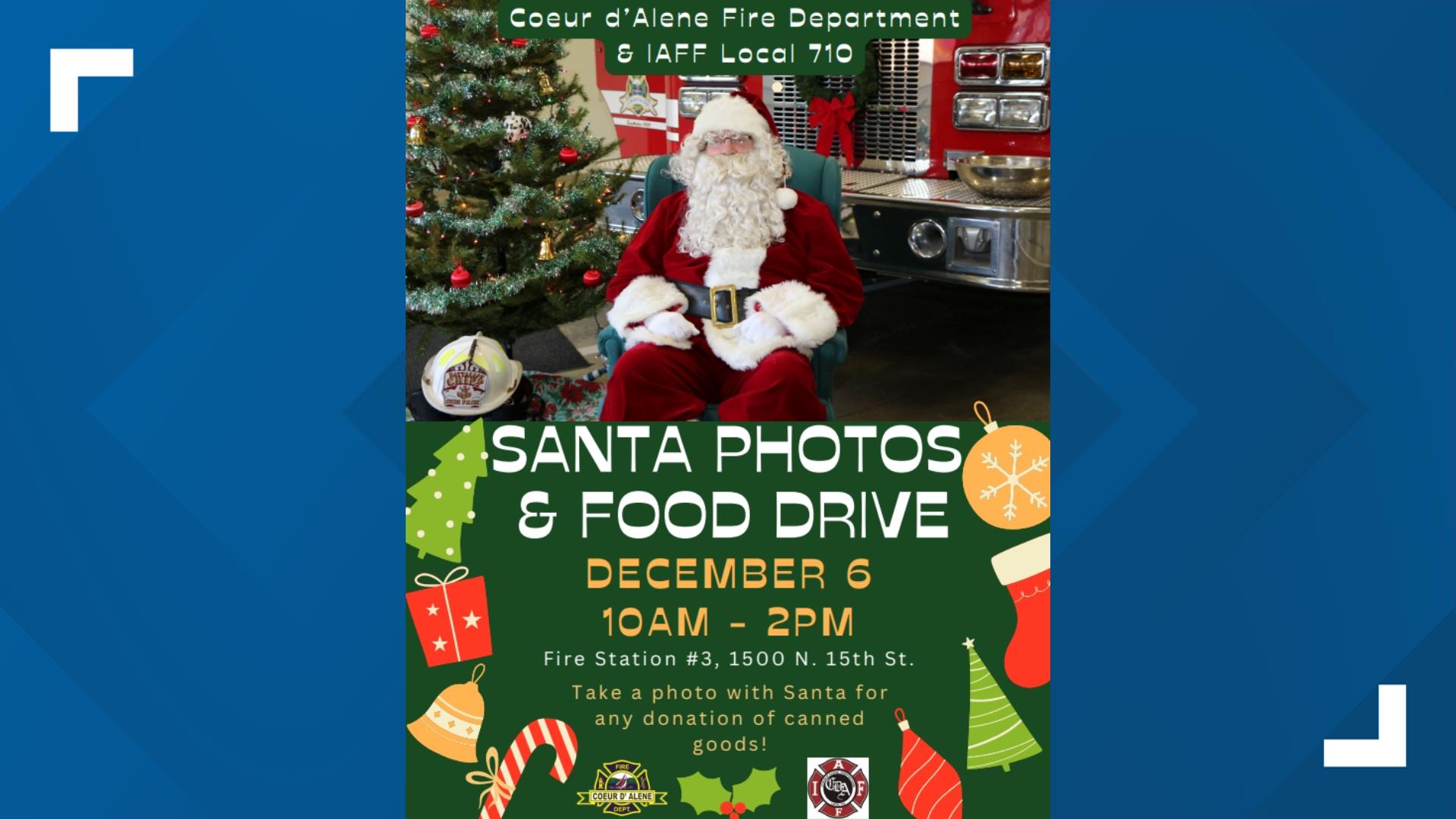 Coeur d'Alene Fire Department to host annual Santa Photos Food Drive ...