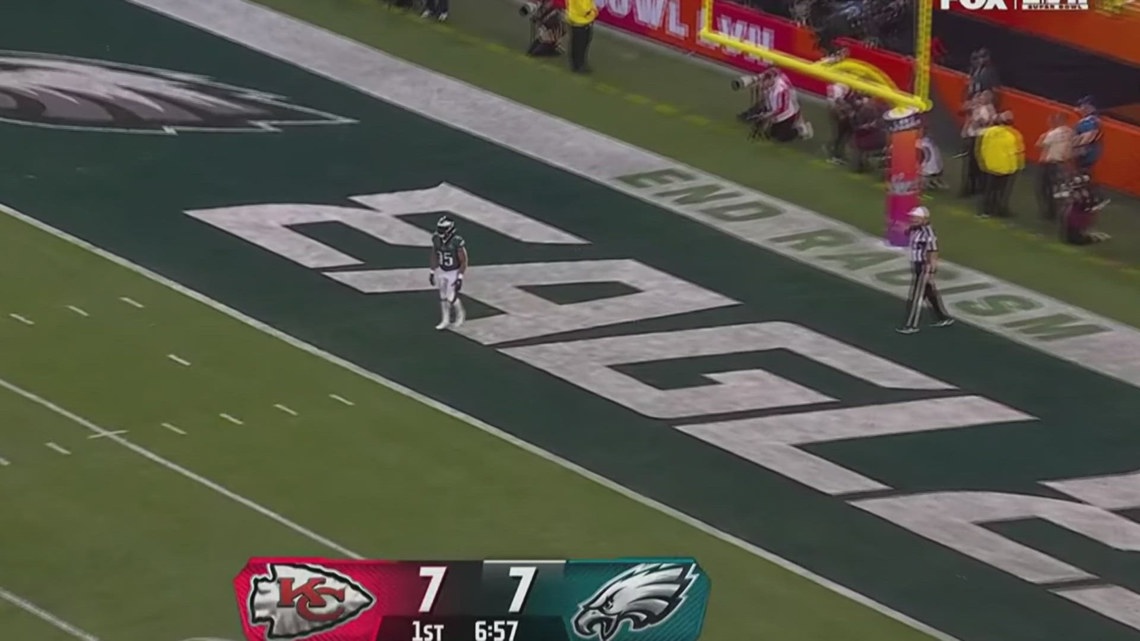 NFL rids "End Racism" stencil at Super Bowl | krem.com