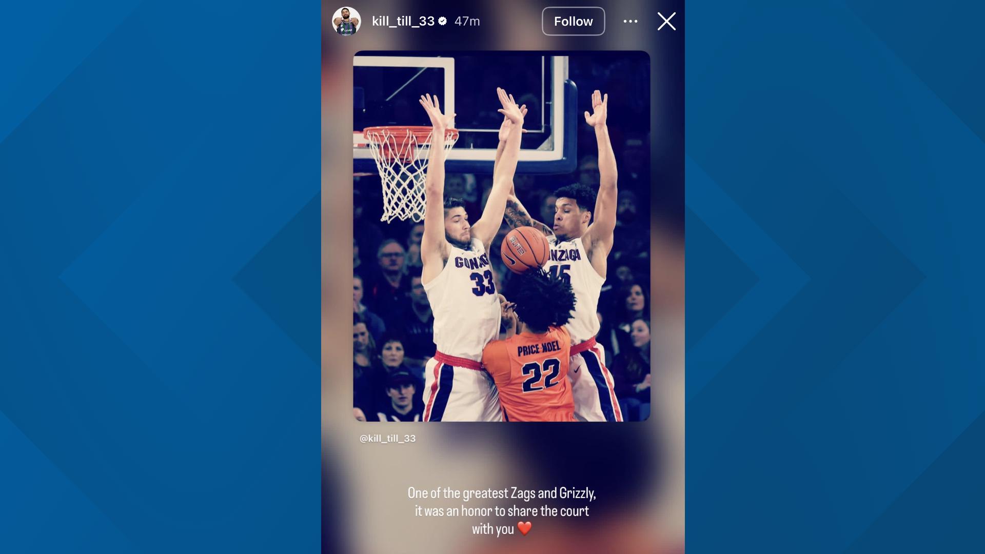 'Rest in Peace BC': Former Gonzaga Bulldog teammates react to Brandon ...