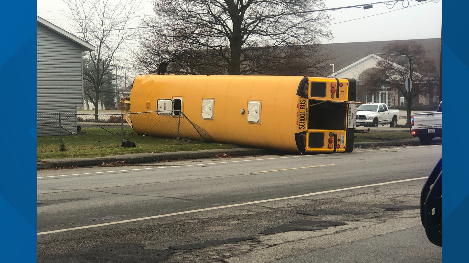 Photos of flipped East Valley School bus | krem.com