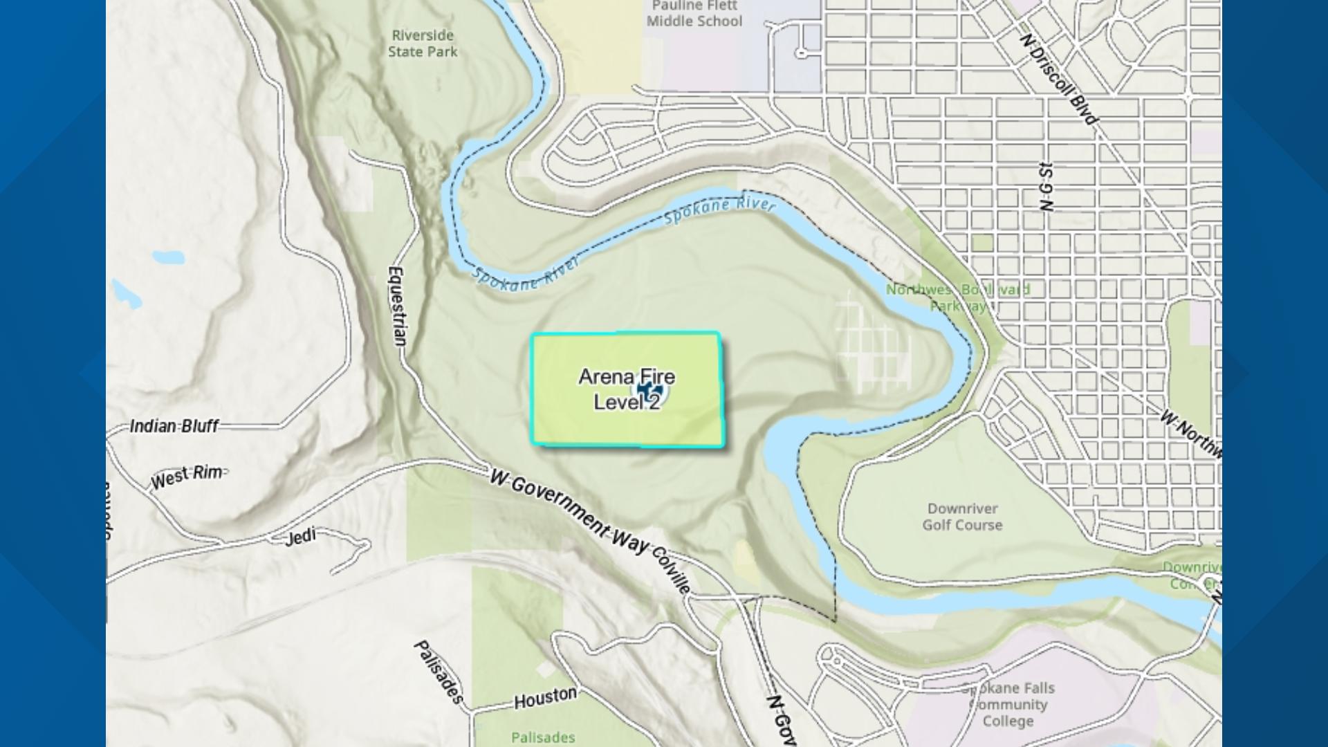 Evacuations in place for Arena Fire near Riverside Park | krem.com