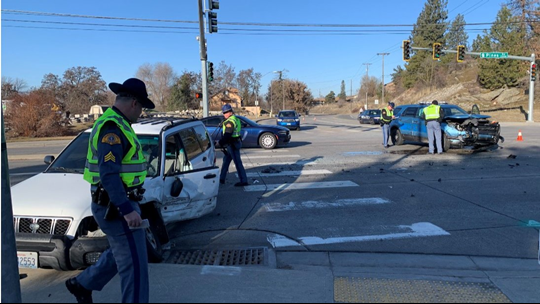 Injuries reported after officer-involved crash in Spokane Valley | krem.com
