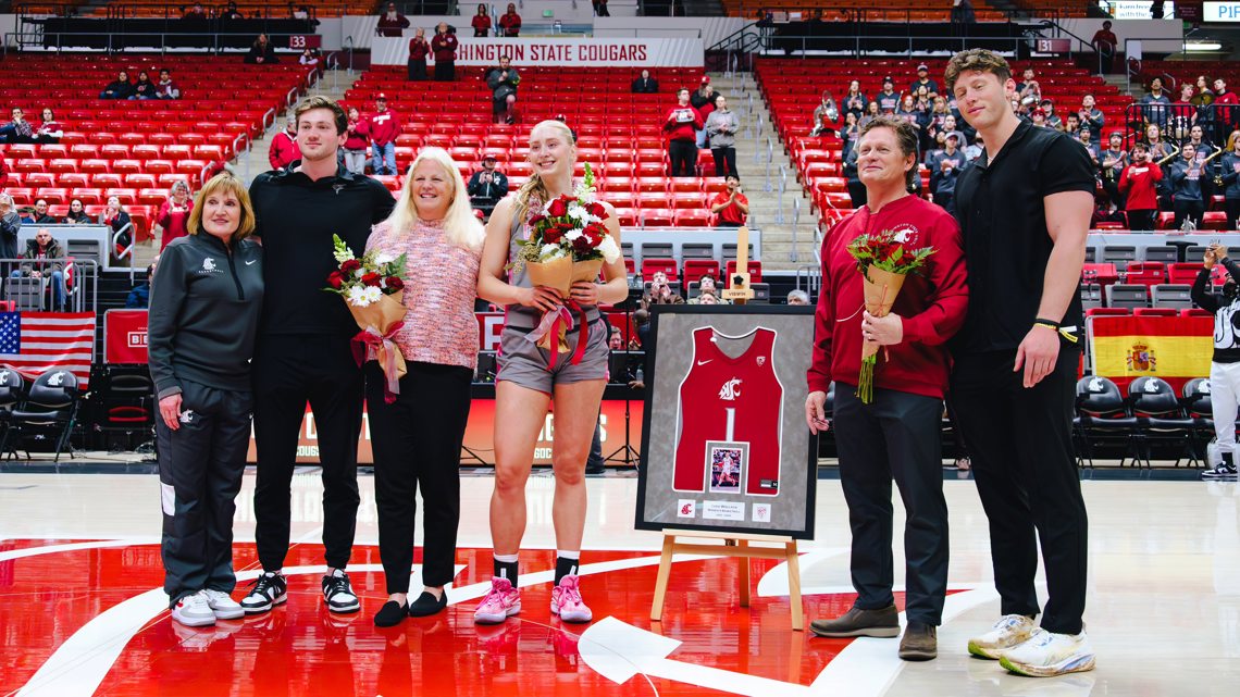 WSU honors Tara Wallack with win | krem.com