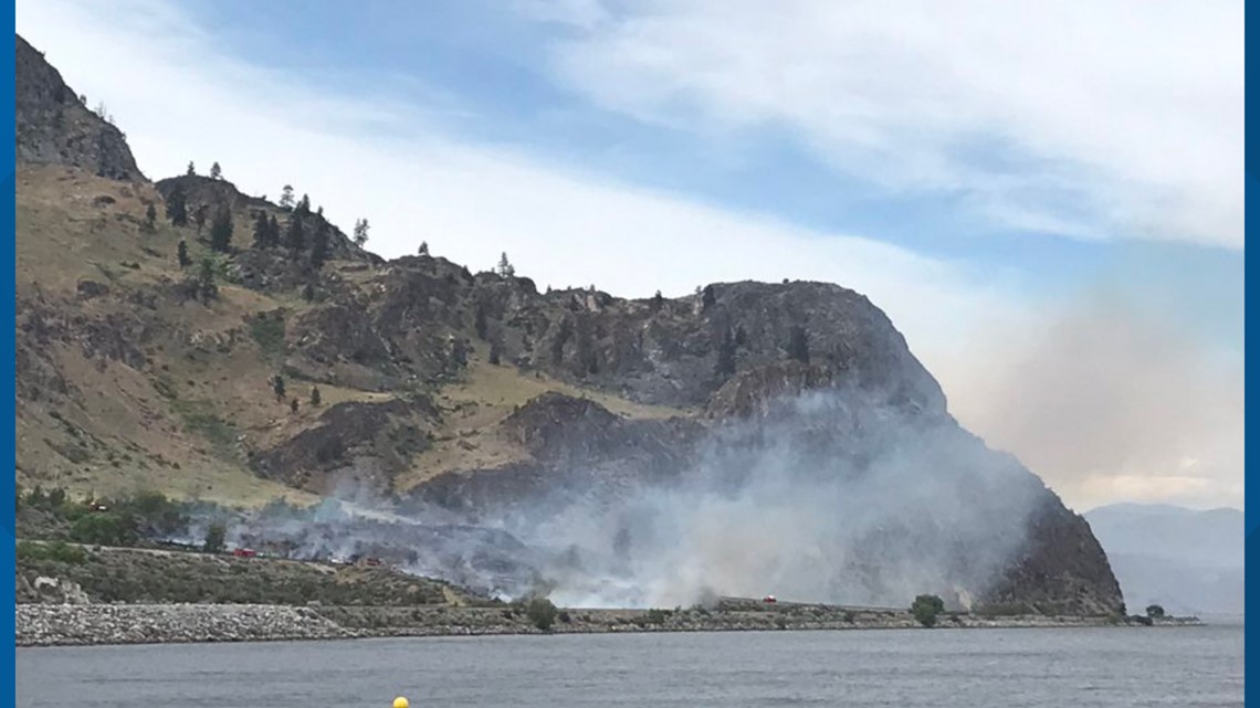 Brush fire closes US Highway 97 south of Patreos near Wells Dam | krem.com