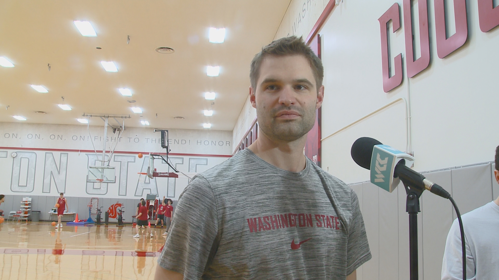 WSU Men's Head Basketball Coach David Riley answers media questions ...