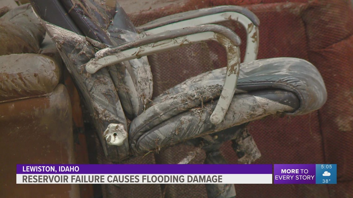 Reservoir failure causes flooding damage in Lewiston | krem.com