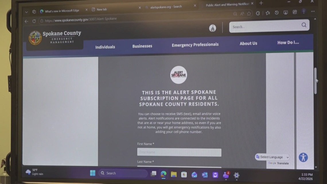 Spokane County Emergency Management relaunches 'ALERT Spokane' | krem.com
