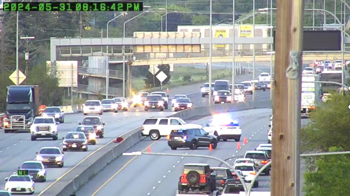 All lanes open after a one car collision on eastbound I-90 in Spokane ...