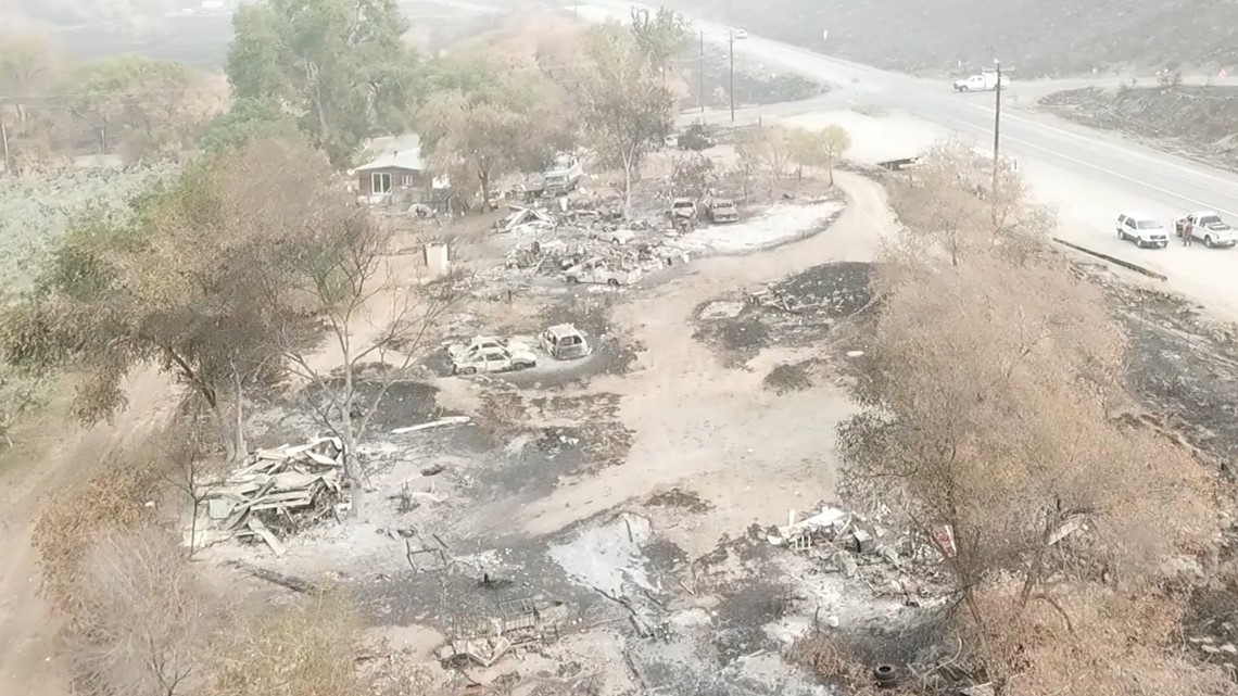 Drone video shows devastation in wake of Cold Springs Fire | krem.com