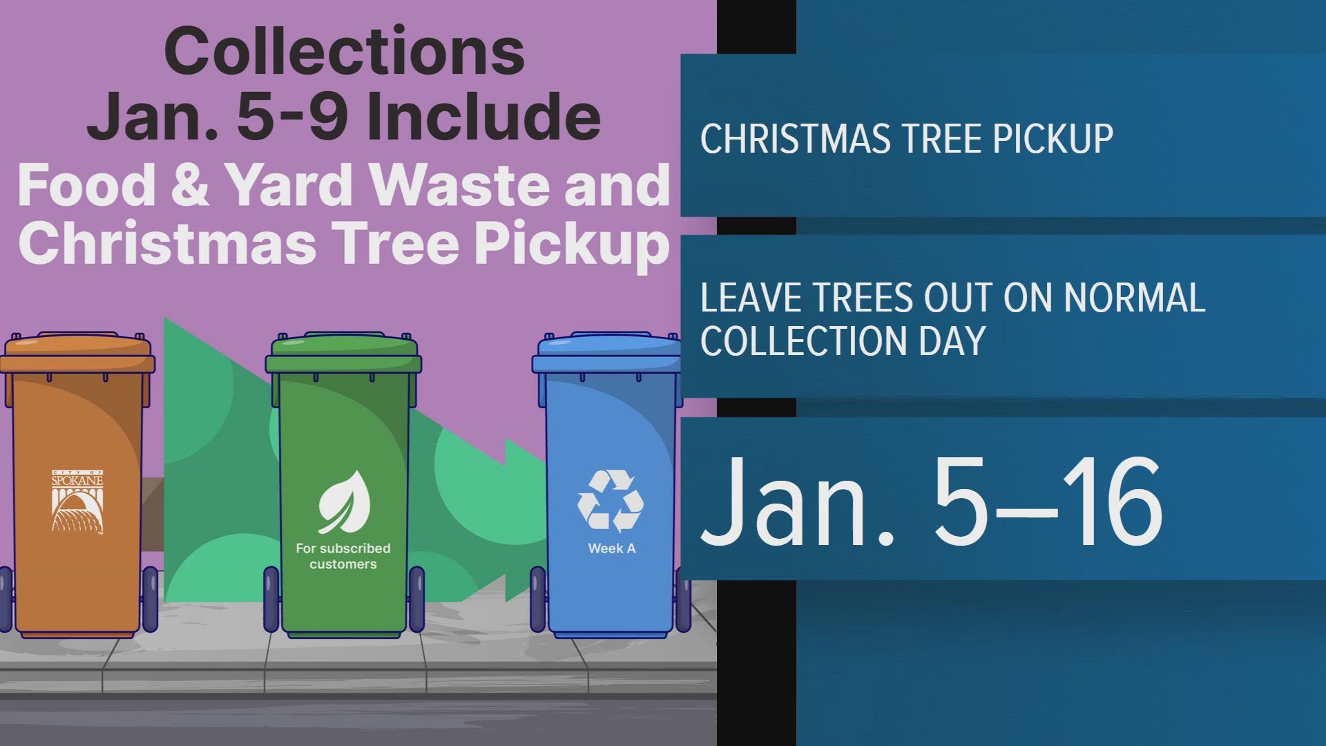 City of Spokane offering curbside Christmas tree pickup, guide to ...