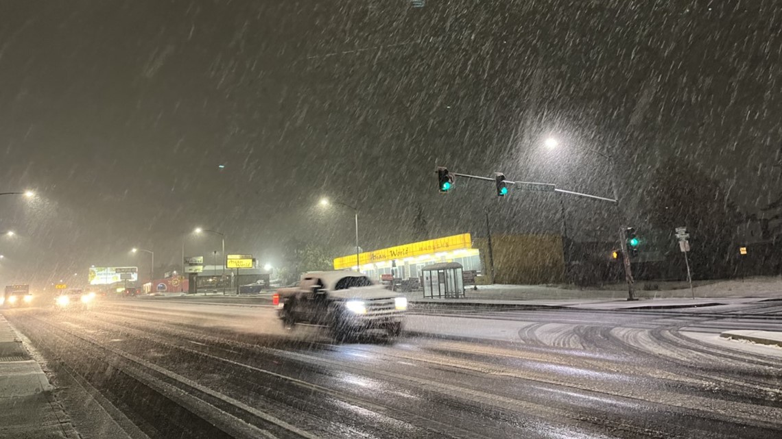 Spokane gets first snowfall of the season, few schools closed ...