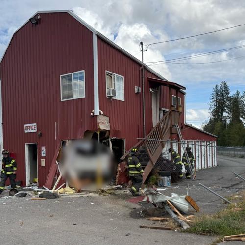 Firefighters rescue 2 after car crashes into building in Sagle | krem.com