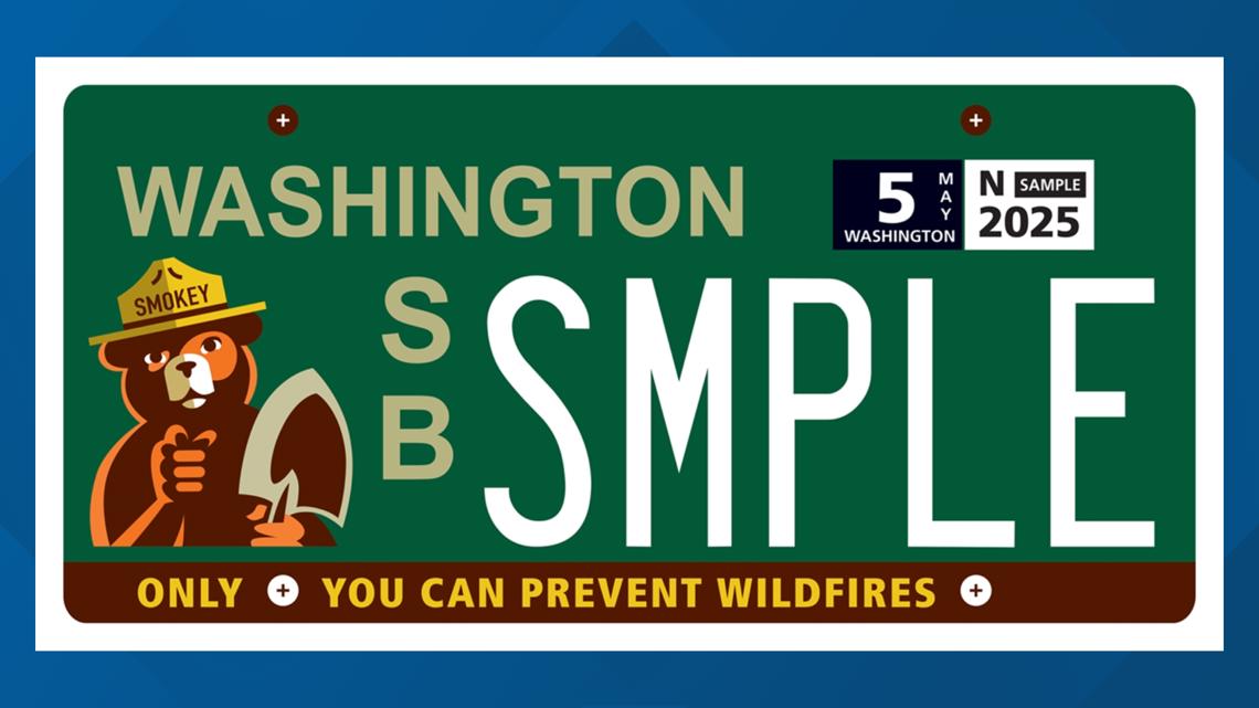 Washington unveils Smokey Bear license plate supporting wildfire ...