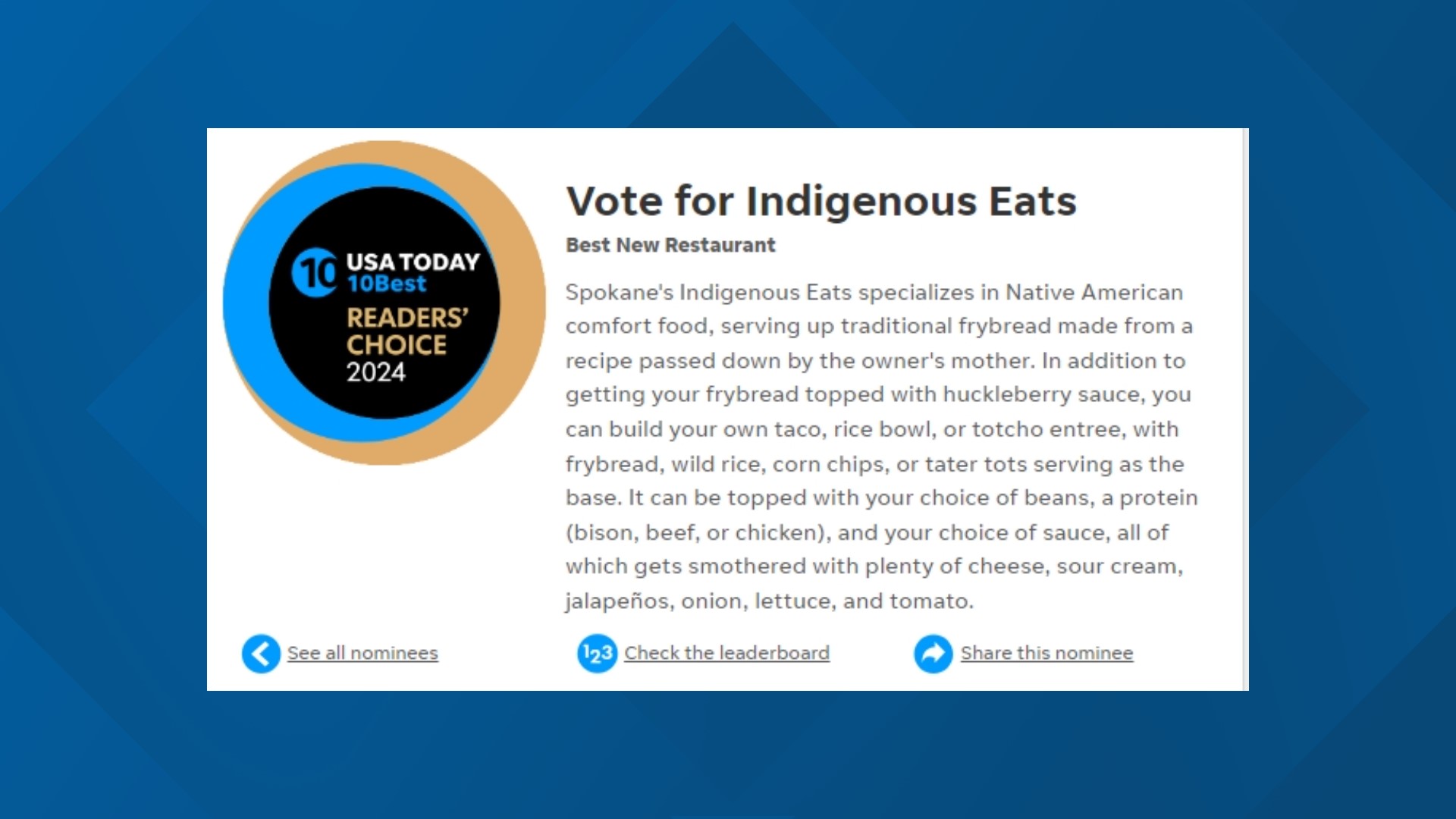 Indigenous Eats makes USA Today's best new restaurants list | krem.com