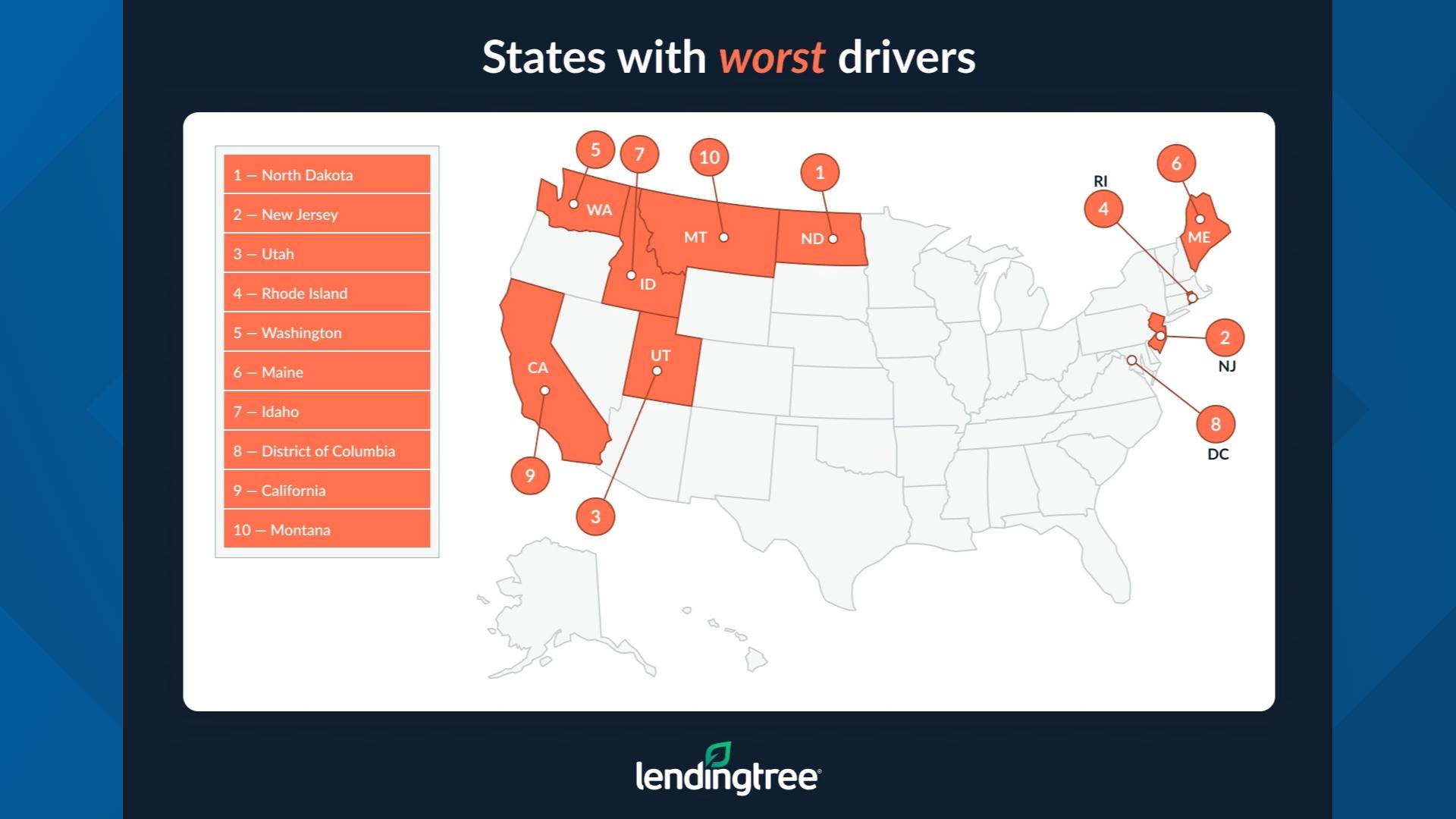 Washington ranks fifth for the worst drivers in the U.S. for 2025 ...