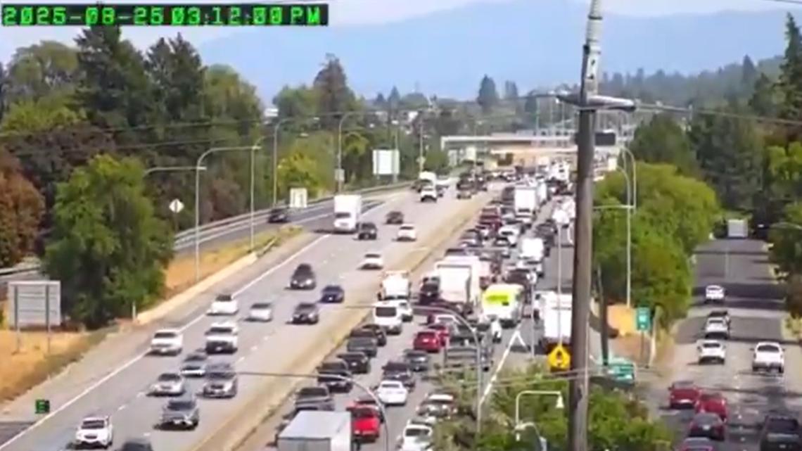 Left lane of eastbound I-90 blocked near Havana Street in Spokane ...
