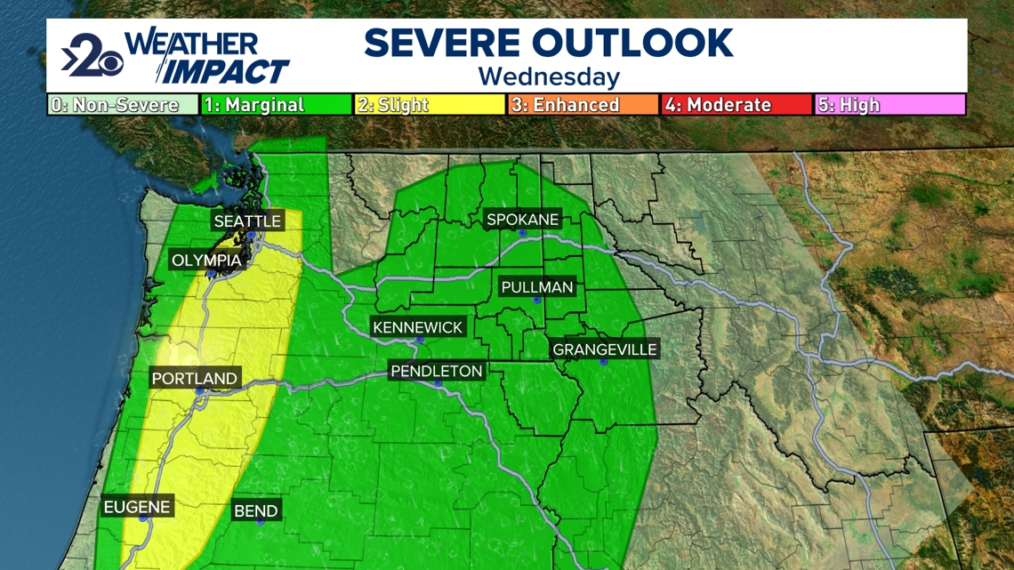 Thunderstorms threaten Inland Northwest Wednesday night | krem.com