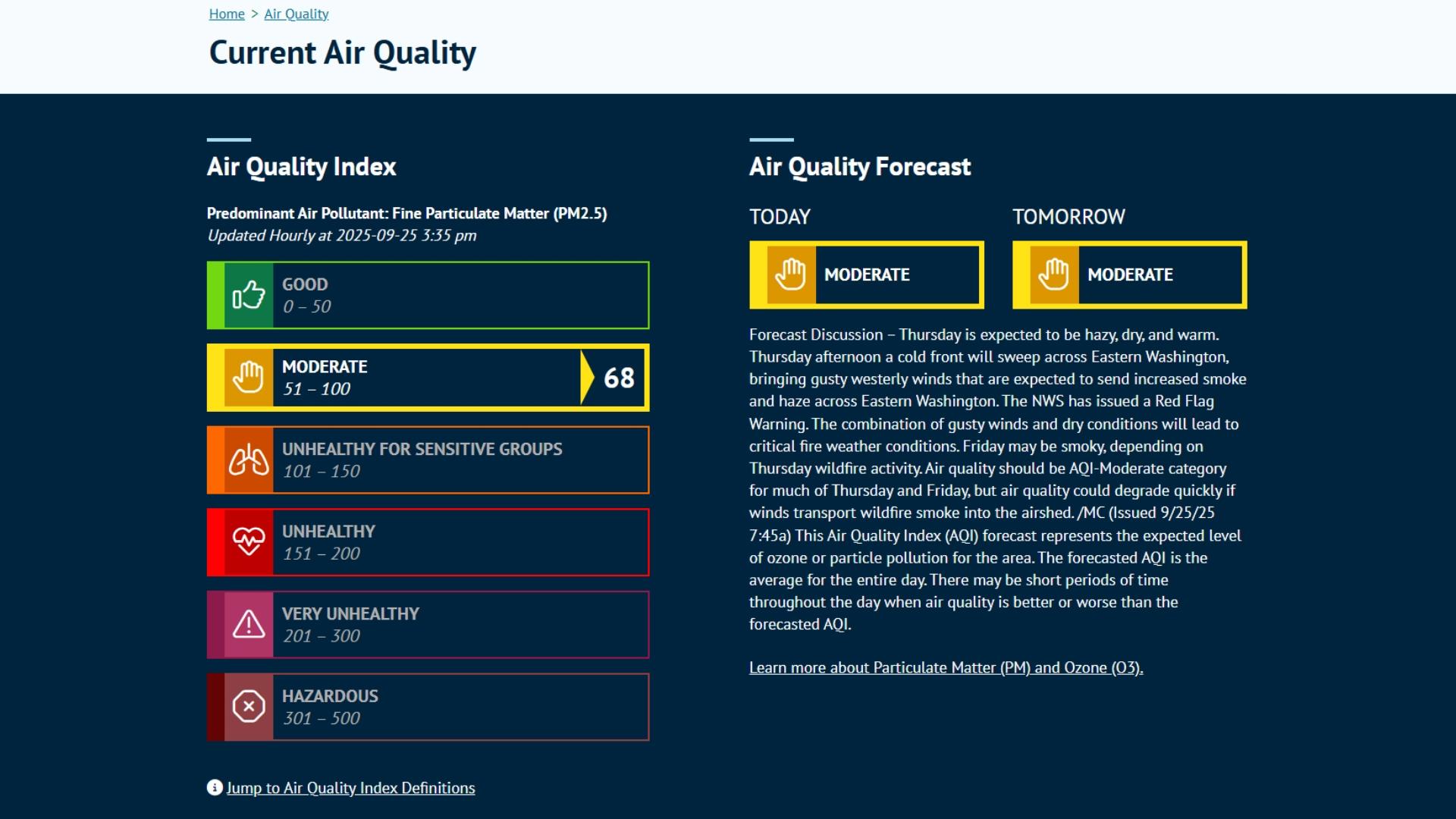 Spokane faces moderate air quality amid fire risks | krem.com