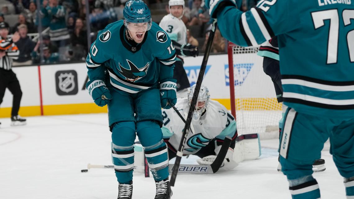 Seattle Kraken fall 8-5 to San Jose Sharks in first of two games | krem.com
