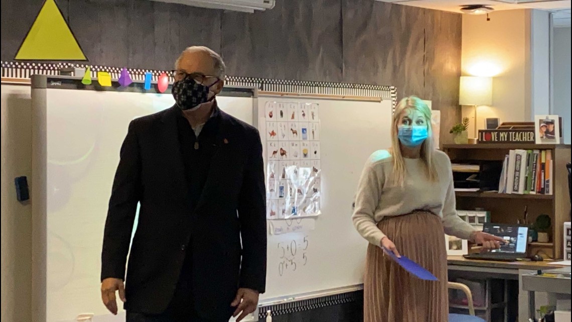 Gov. Inslee visits Spokane's Stevens Elementary School | krem.com