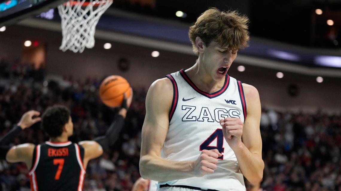 No. 12 Gonzaga knocks off Oregon State 65-56 to advance to 29th ...