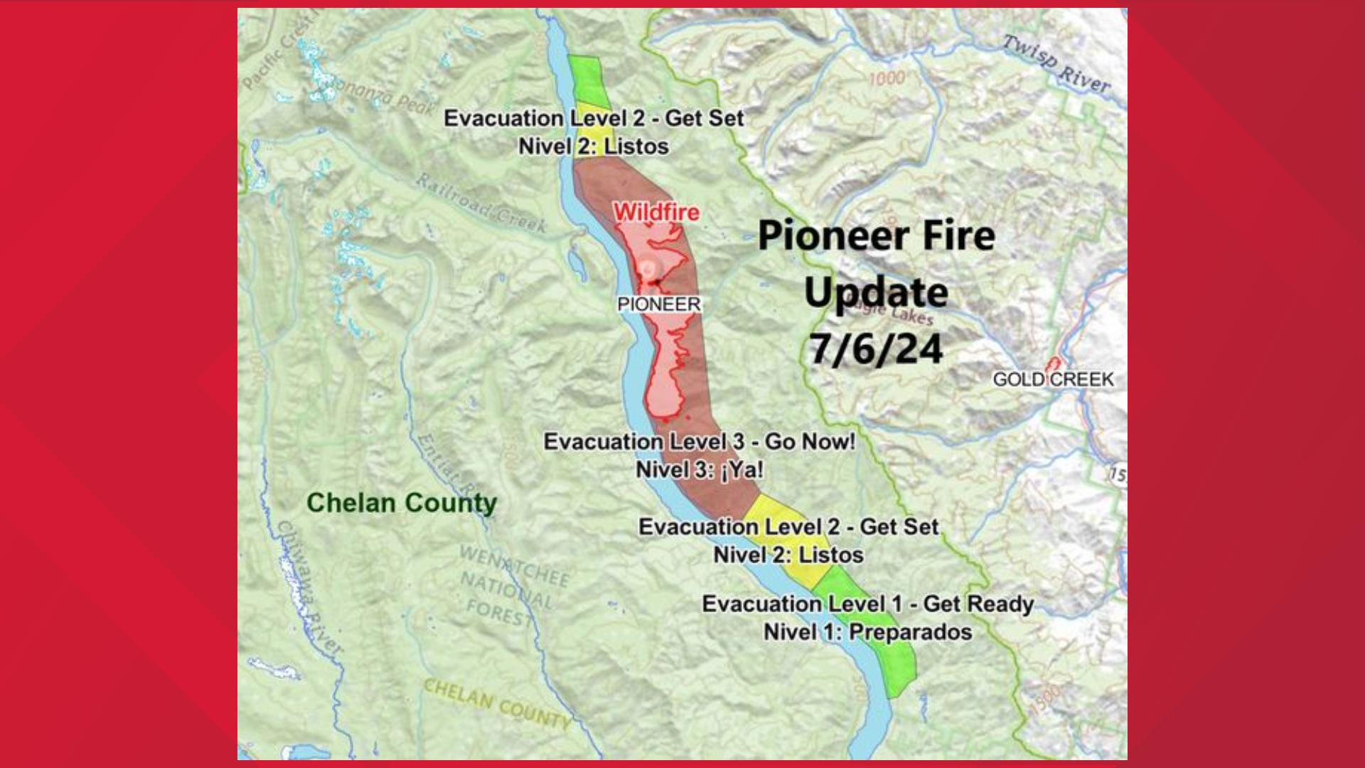 Level 3 evacuations in place for Pioneer Fire near Lake Chelan | krem.com