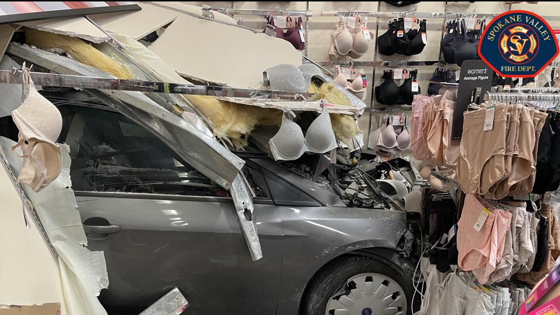 Car crashes through the wall of JC Penny at Spokane Valley Mall | krem.com