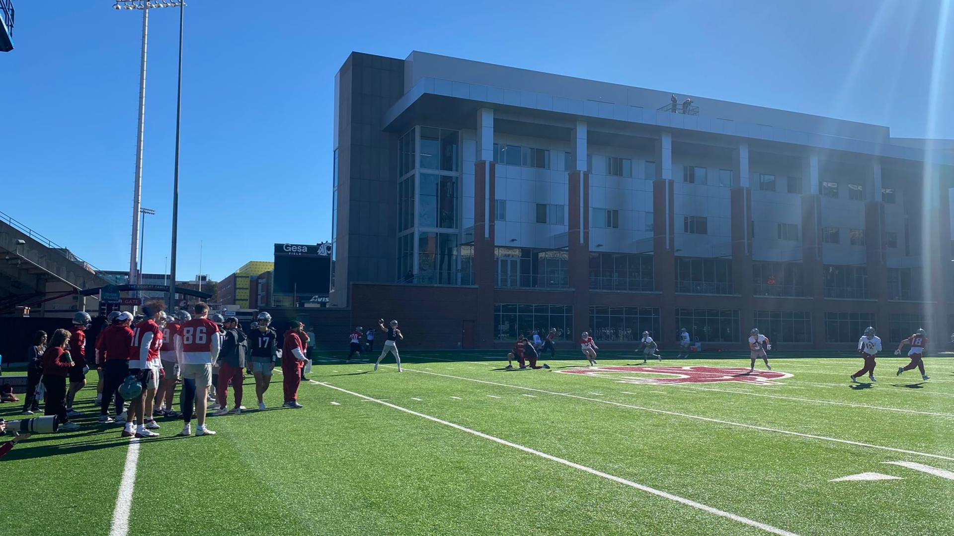 WSU wraps up first spring football camp under Jimmy Rogers | krem.com