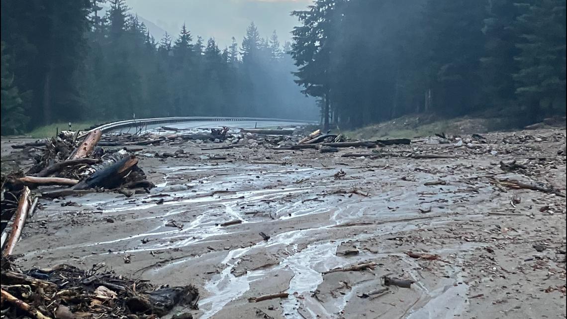 WSDOT clearing mudslide damage near Highway 20 in North Cascades | krem.com