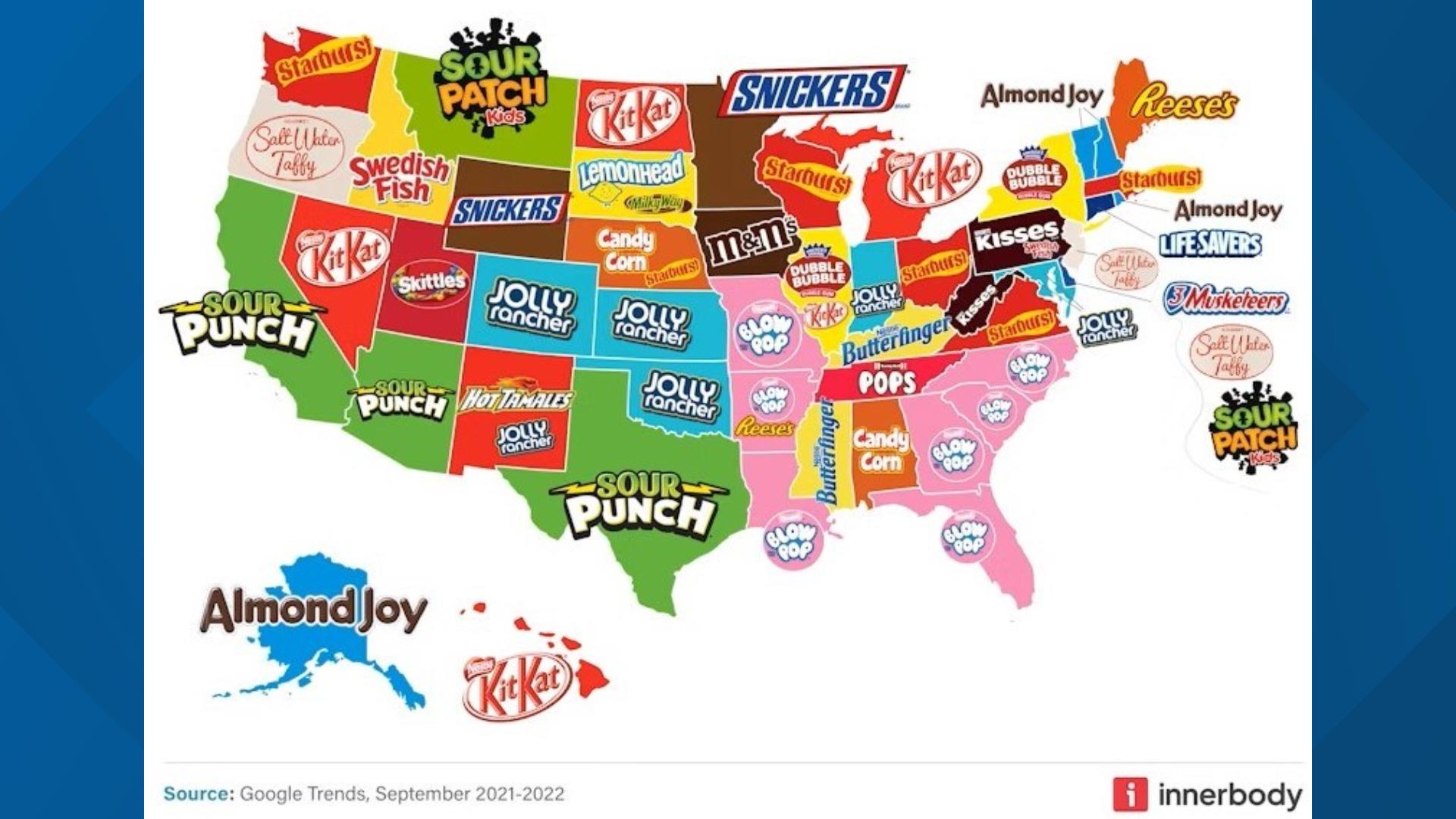 Here are the top candy trends in each state | krem.com
