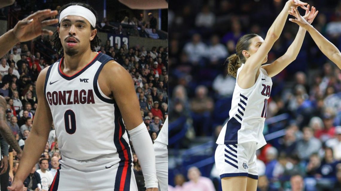 Gonzaga point guards Ryan Nembhard, Allie Turner win WCC awards yet again | krem.com