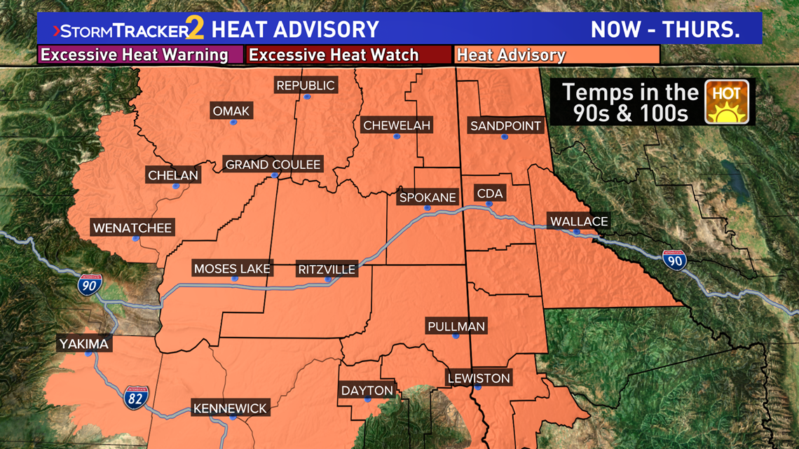 Spokane weather: Heat Advisory issued, record likely broken | krem.com