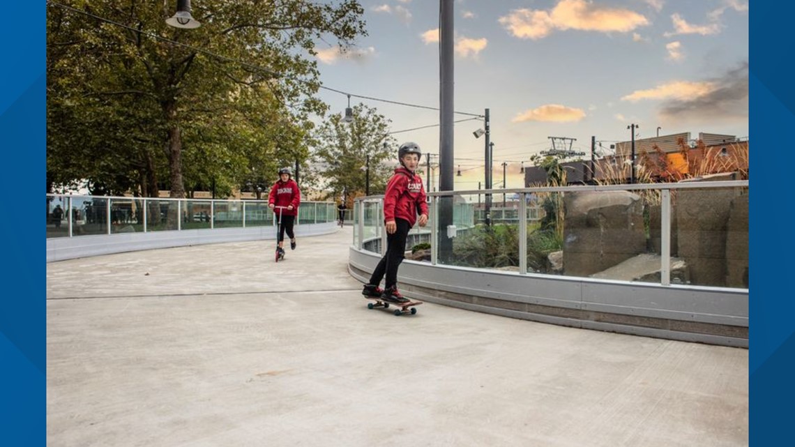 Downtown Spokane's Numerica Skate Ribbon opening for roller skating ...