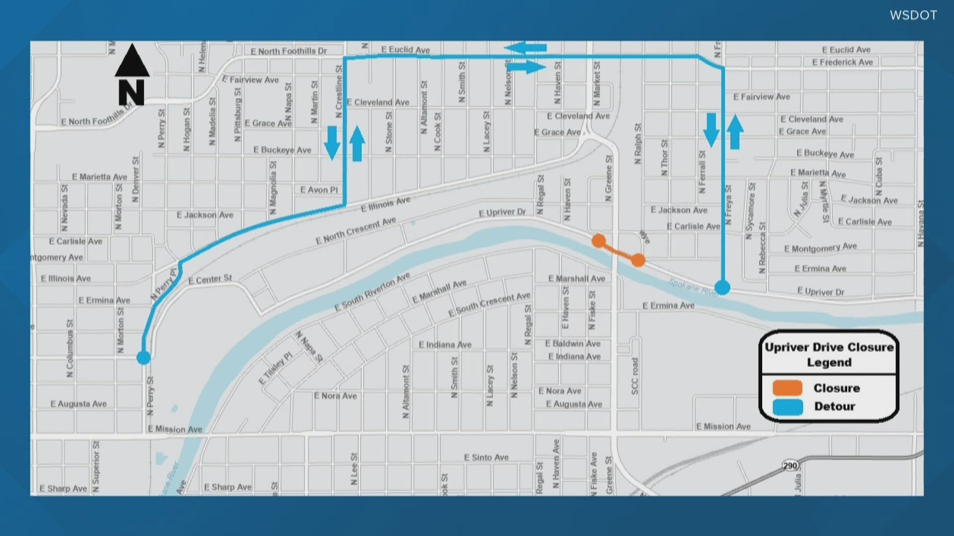 East Upriver Drive closes for Spokane River bridge project | krem.com