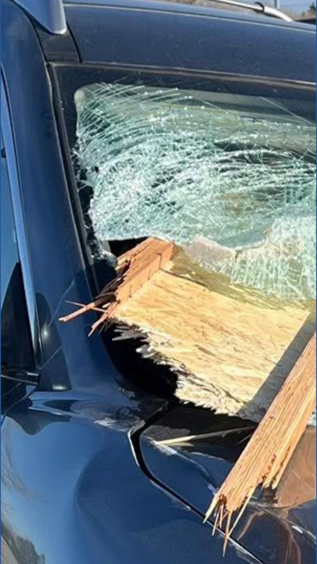 Wood through windshield in Idaho Falls narrowly misses passengers ...