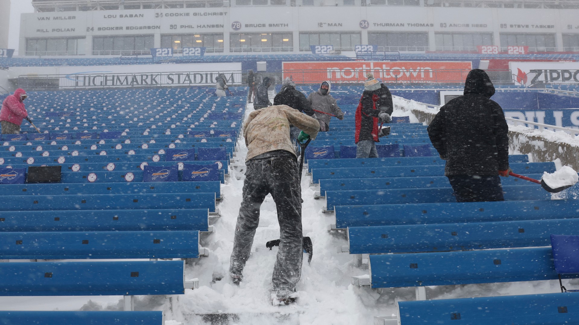 Snow-covered stadium for Bills' playoff game vs. Steelers | krem.com